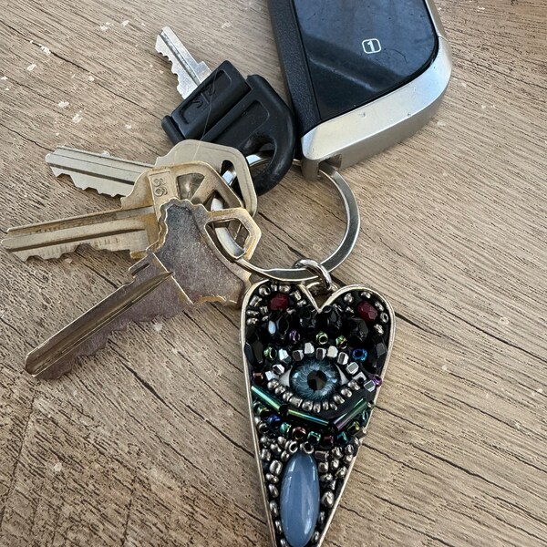 Beaded Evil Eye Jar, Handmade Mosaic Bottle Home Decor, Oddities Table ...