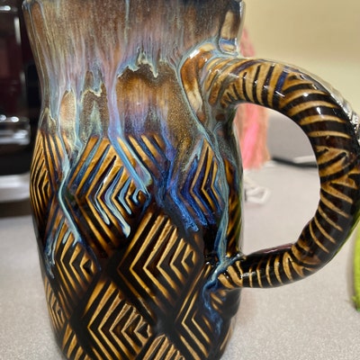 12 Oz Medium Mug, Porcelain, Texture, Ceramic Mug, Pottery Mug, Tea Mug ...