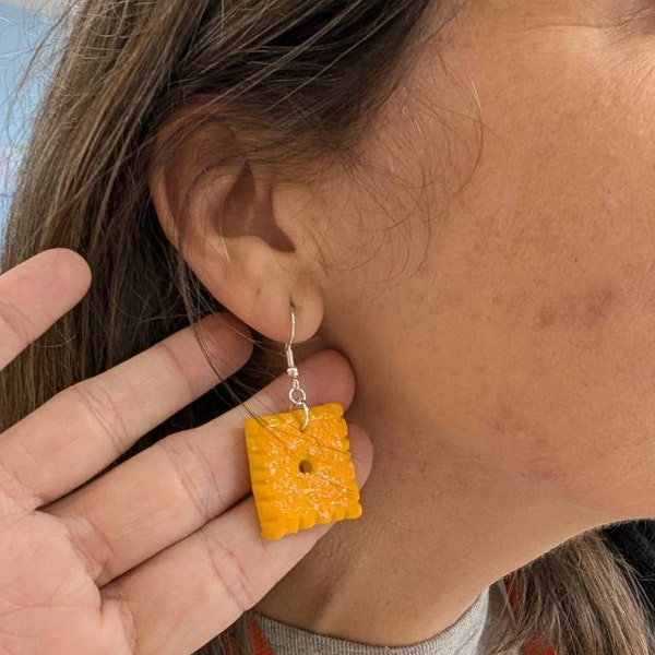 Cheese Cracker Earrings - Etsy