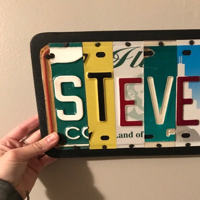 Custom Made Wood Signs of License Plate Letters and Numbers - Etsy