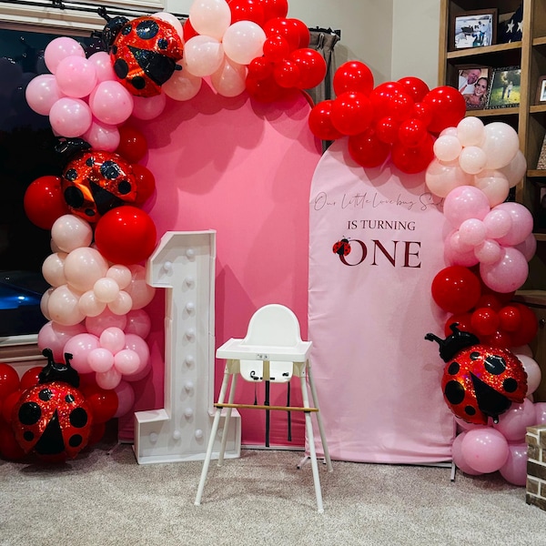 Ladybug 1st Birthday Backdrop: Double-sided Arch Cover - Etsy