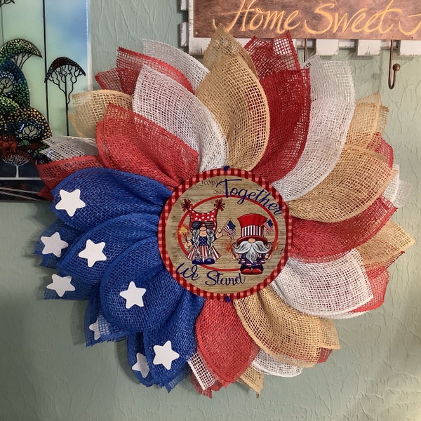 Together We Stand Patriotic Wreath Sign, Wreath Attachment, Metal ...