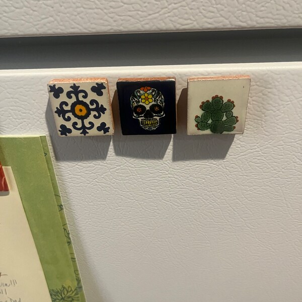 Mexican Tile Magnets Fridge Magnets Creative Magnets Artisan Hand ...