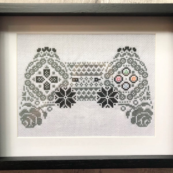 Modern Nordic Retro Console Controller Cross Stitch Pattern, Instant ...