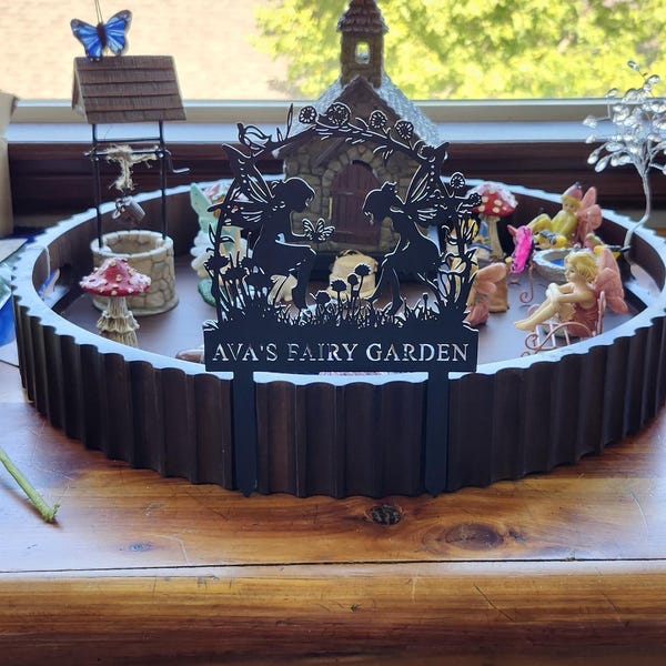 Personalized Fairy Metal Garden Sign,custom Garden Sign,fairy Garden ...