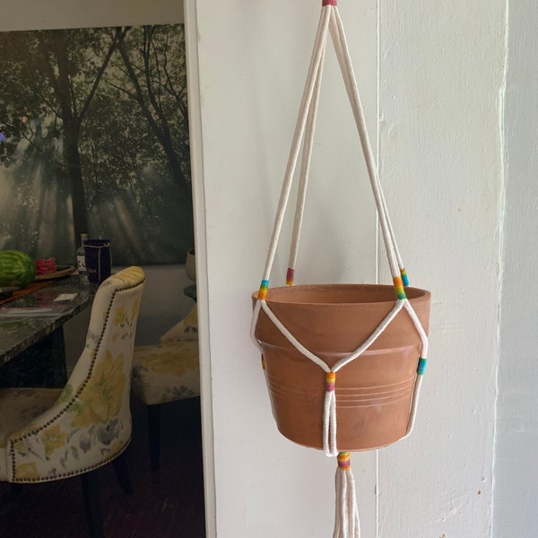 Macrame Plant Hanger-100% Cotton Rope From 24'' 60 Cm to 47'' 120 Cm ...