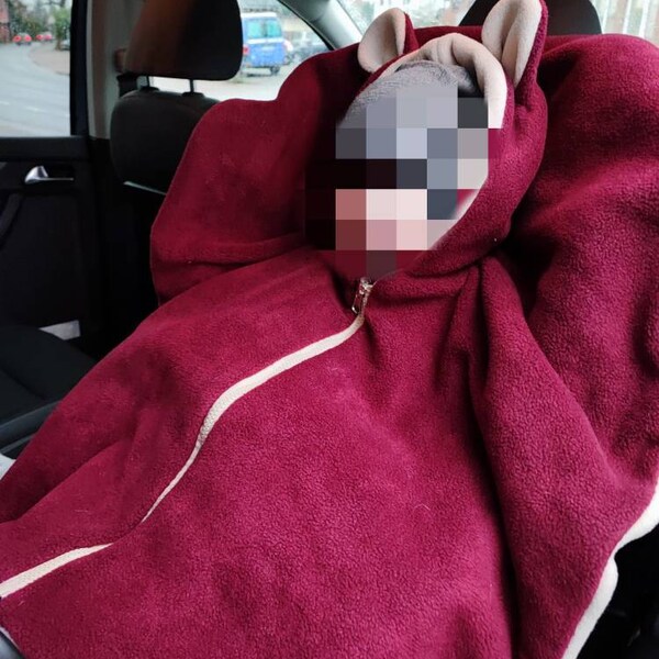 Seat Car PONCHO Double-sided, Double Fleece, With Hood, Size MINI - Etsy
