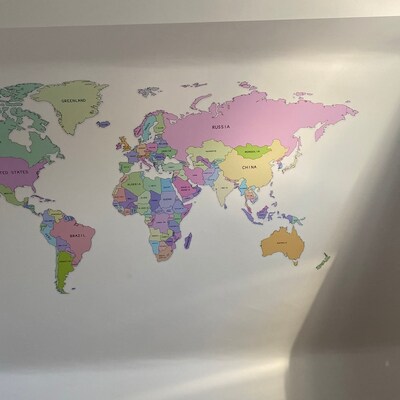 LARGE World Map Wall Decal Sticker 7ft X 3.47ft Vinyl Wall - Etsy