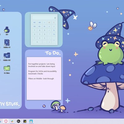Wizard Frog Computer Desktop Theme Background Wallpaper Organizer Set ...