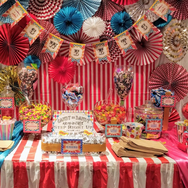 Printable DIY Vintage Circus Candy Treat Table Sign - 8.5" X 11 ...