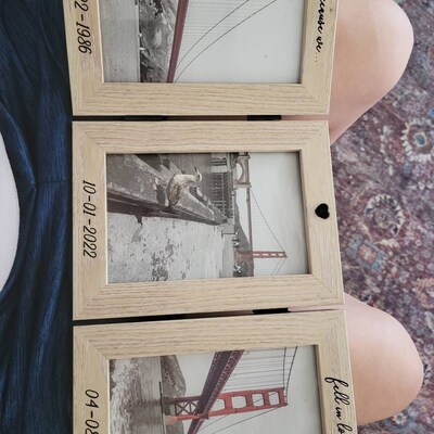 Custom Triple Picture Frame Custom Engraved Frame Customized Picture ...