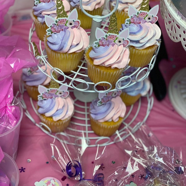 Unicorn Cupcake Toppers Unicorn Birthday Girl First Birthday Cupcake ...