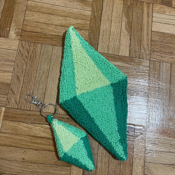 Mood Plumbob Punch Needle | Sims Inspired Keychain/ Wall Hanging ...