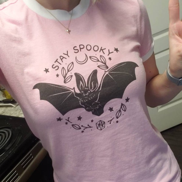 Stay Spooky Bat Shirt | Halloween Alternative Girl Halloween Graphic ...