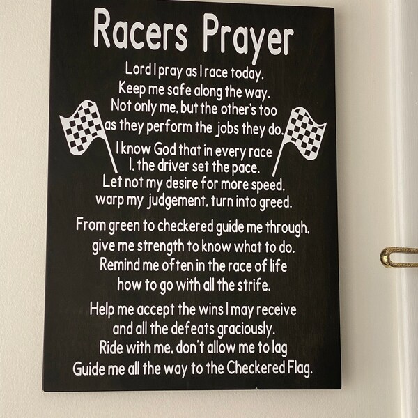 Racing . Racers Prayer . Racing Sign . Wood Signs .gift for Racer ...