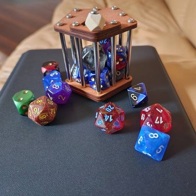 Micro Travel Portable Dice Tower AND Dice Vault Fits Standard 7 Set of ...