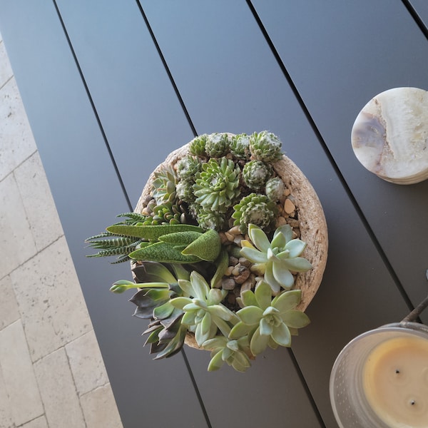 NEW! Square Succulent Pot. Natural Stone Flowerpot - Etsy
