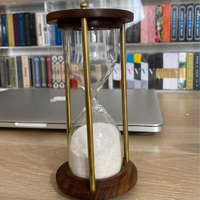 Engraved Solid Brass and Wood Hour Glass Sand Timer/ Personalized Sand ...