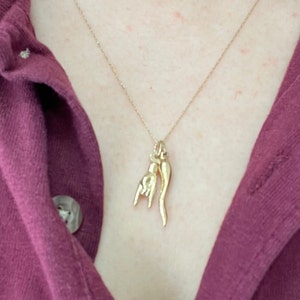 14KT Yellow Gold Polished 3D Italian Mano Cornuto Hand Symbol | Etsy