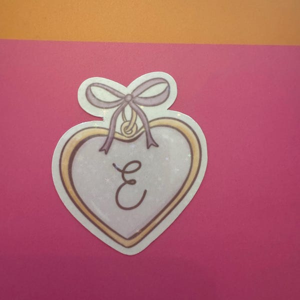 Custom Initial Heart Locket Waterproof Sticker-unique Gift ...