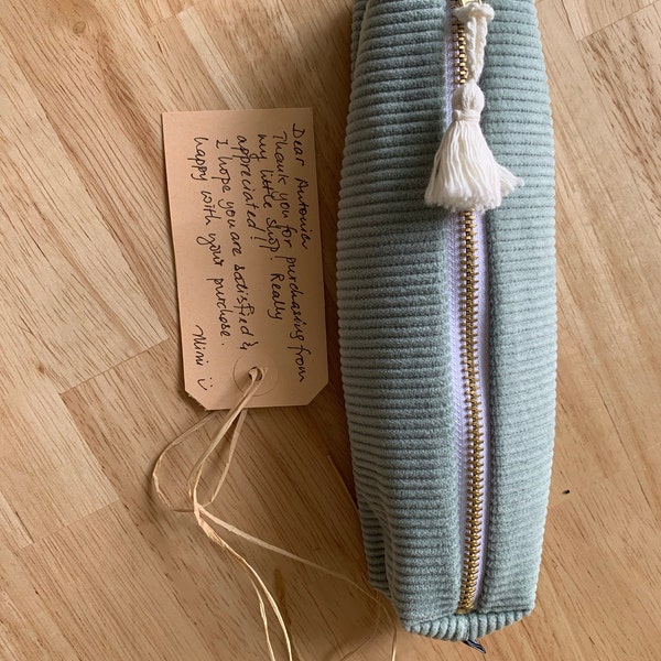 Medium Wales Light Soft Colored Corduroy Box Pencil Case, Toiletry ...