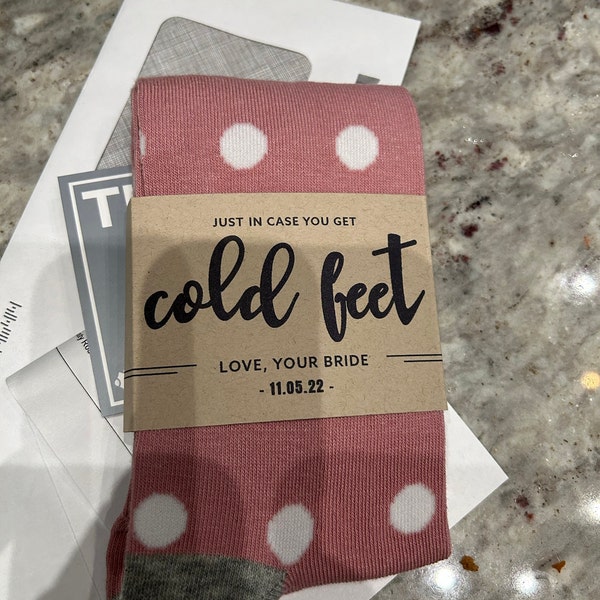 Groom Socks Gift From Bride on Wedding Day, No Cold Feet Socks With ...