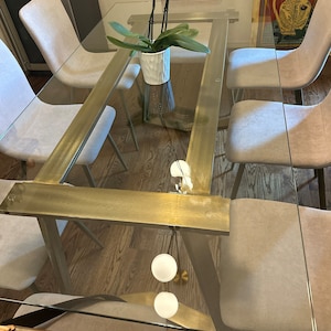 Golden Table Legs, Steel Table Legs set of 2, Dining Table, Desk Legs ...