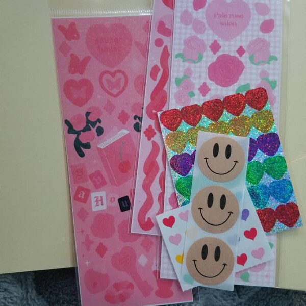 Set of 3 Holographic Deco Sticker Pack -sparkly Glitter Stickers ...