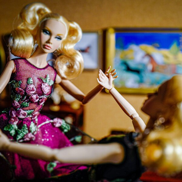 OOAK Dripping Gold Dress for Fashion Royalty and Nuface Dolls - Etsy