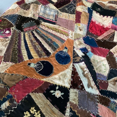 Victorian Crazy Quilt Patchwork Scrap Piece for Sewing Projects Up ...