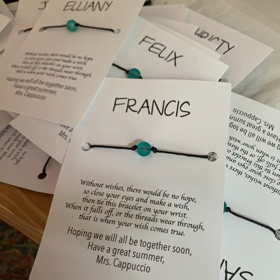 Personalized Back to School Year Class Wish Bracelets Bulk Discount - Etsy