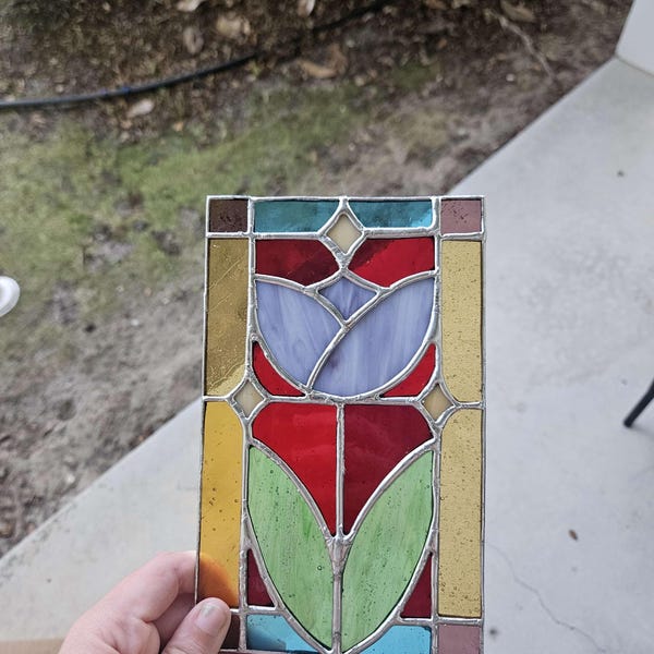 Traditional Tulip Stained Glass Pattern - Hobby License - Etsy