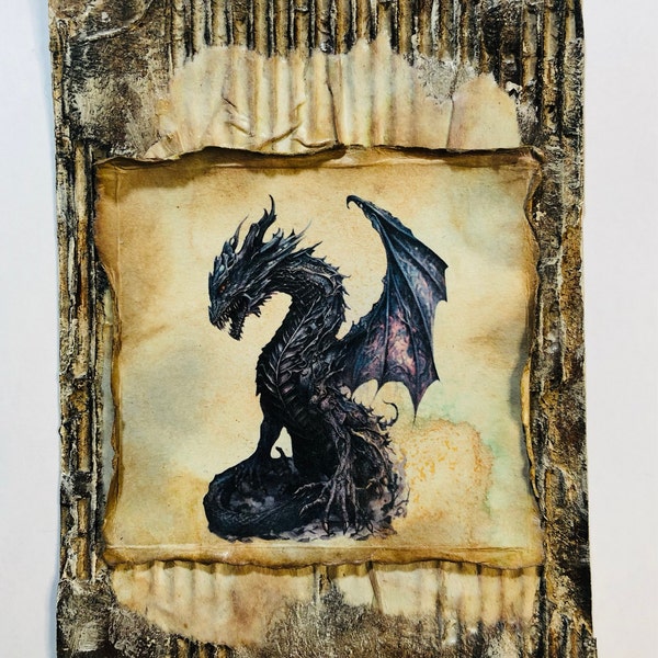 22 PNG Watercolour Gothic Dragons Clipart, Dark Fantasy Black Dragon ...