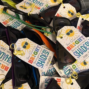 End of Year Class Sunglasses/shades Gift Tags, Your Future is so Bright ...