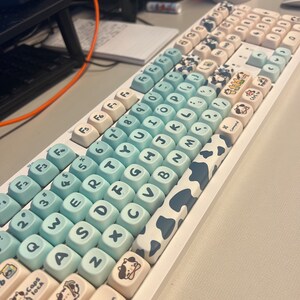 153pcs, Coffee and Cat Theme Keycap Set, Brown Colorway Keycap Set, PBT ...