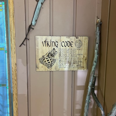 Set of Three, Viking Sign, Collection, Wood Engraved, Norse, Yggdrasil ...