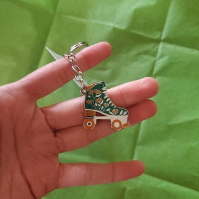 Roller Skate Key Chain Colors: Black Witch Teal Pink Lime - Etsy