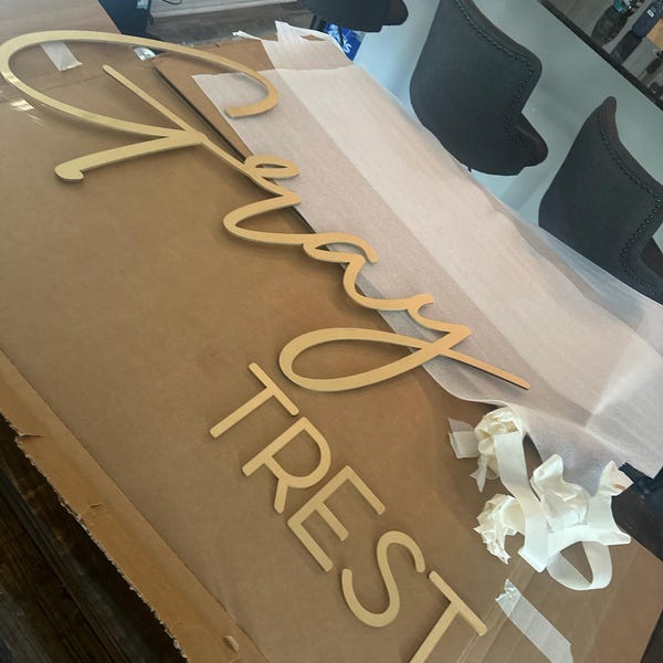 Personalized Business Acrylic Sign I Clear Floating Sign I Business ...