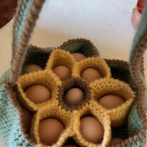 Crochet PDF Pattern- Sunflower Egg Collecting Basket - Etsy