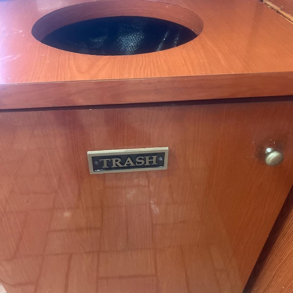 TRASH Sign. Small or Large, Cold Cast Bronze Resin Door, Trash Can Sign ...
