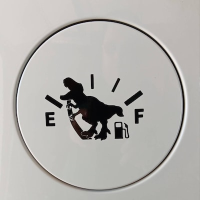 T-rex Empty Gas Tank Car Decal, Funny Car Decal, Dino Laptop Decal ...