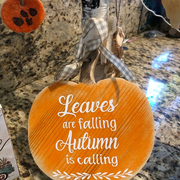 Rustic Wood Pumpkin Sign, Handmade Fall Decor - Etsy