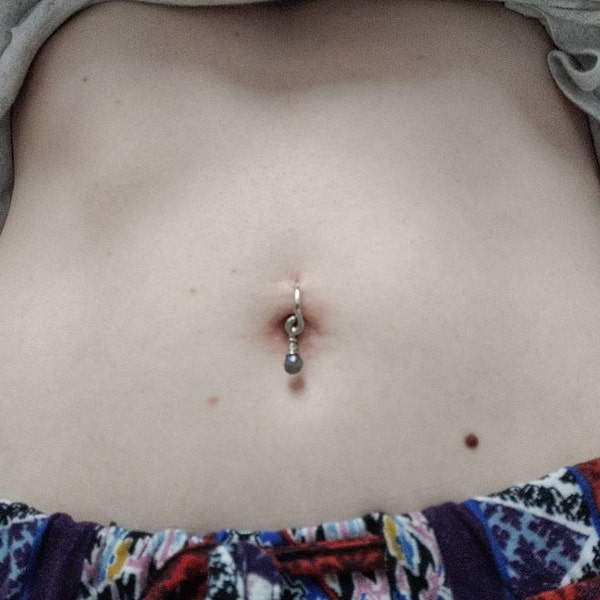 Labradorite Belly Button Ring, Gold Filled Navel Hoop, Dainty Gemstone ...