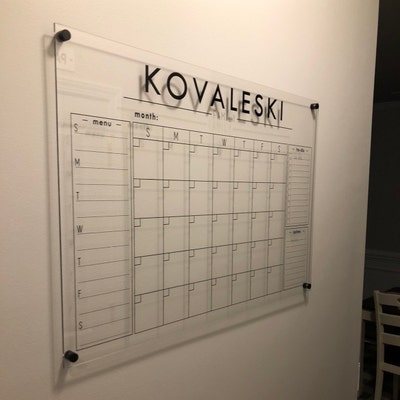 Custom Acrylic Calendar W/ Notes Box, Priorities Box, and Reminders Box ...