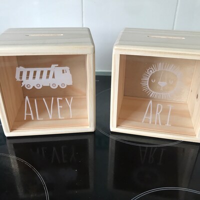 PERSONALISED MONEY BOX Personalised Coin Box Timber Money Box - Etsy ...