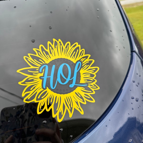 Sunflower Name Vinyl Decal | Sunflower Decal | Sunflower Sticker | Name ...