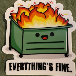 Cute Dumpster Fire Sticker - Etsy