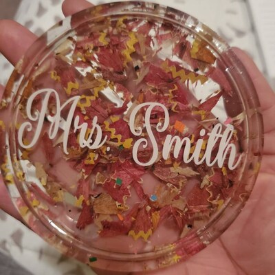 Teacher Appreciation Gift Custom Teacher Coaster Epoxy Resin - Etsy
