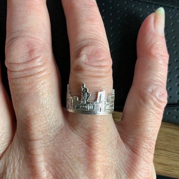 Custom City Ring • Cityscape Ring • Travel Ring • Skyline Ring ...