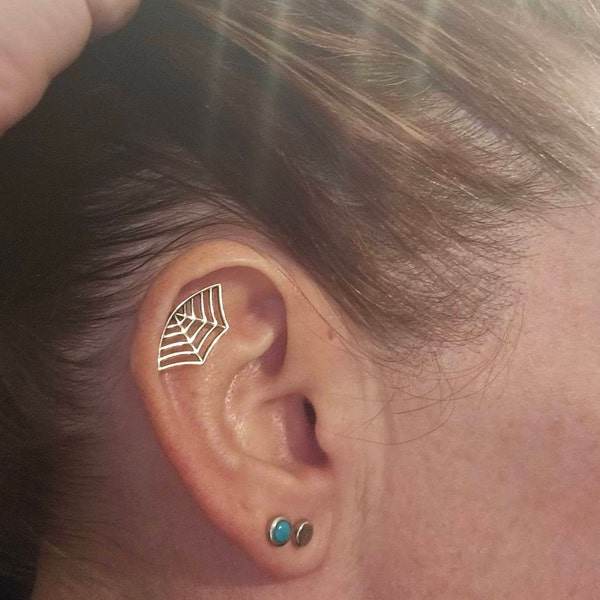 Spider Web Earring Gothic Jewelry • Cartilage Helix Piercing 20G 18G ...